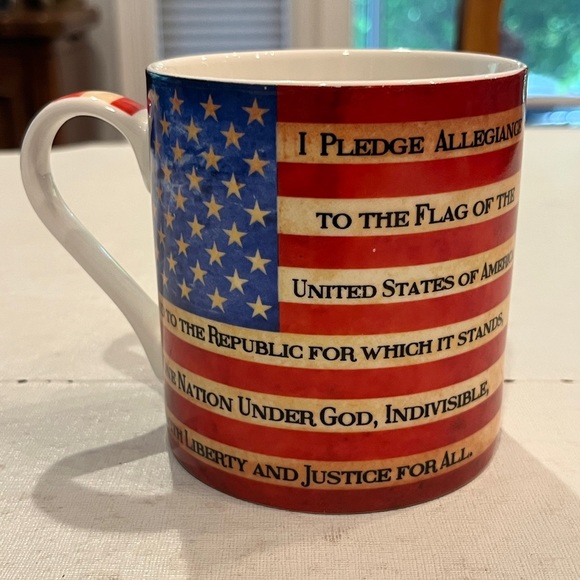 Home Essentials | Dining | Pledge Of Allegiance On Rustic American Flag ...